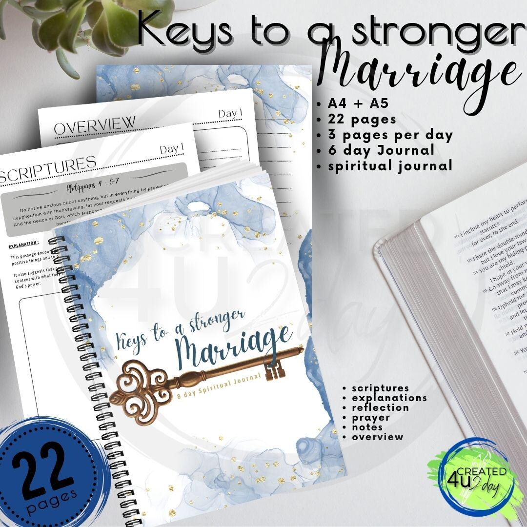 Keys to a Stronger Marriage Journal, A4 + A5 Printable Pdf, Daily ...