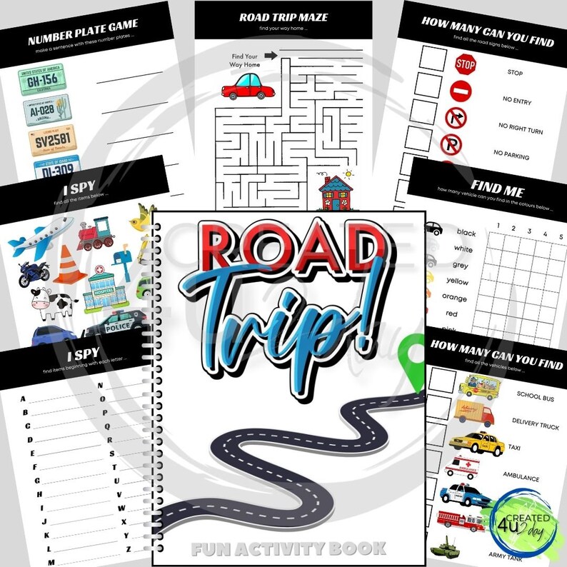 KIDS ROAD TRIP Activity Book Kids Entertainment Toddler Activities Fun ...
