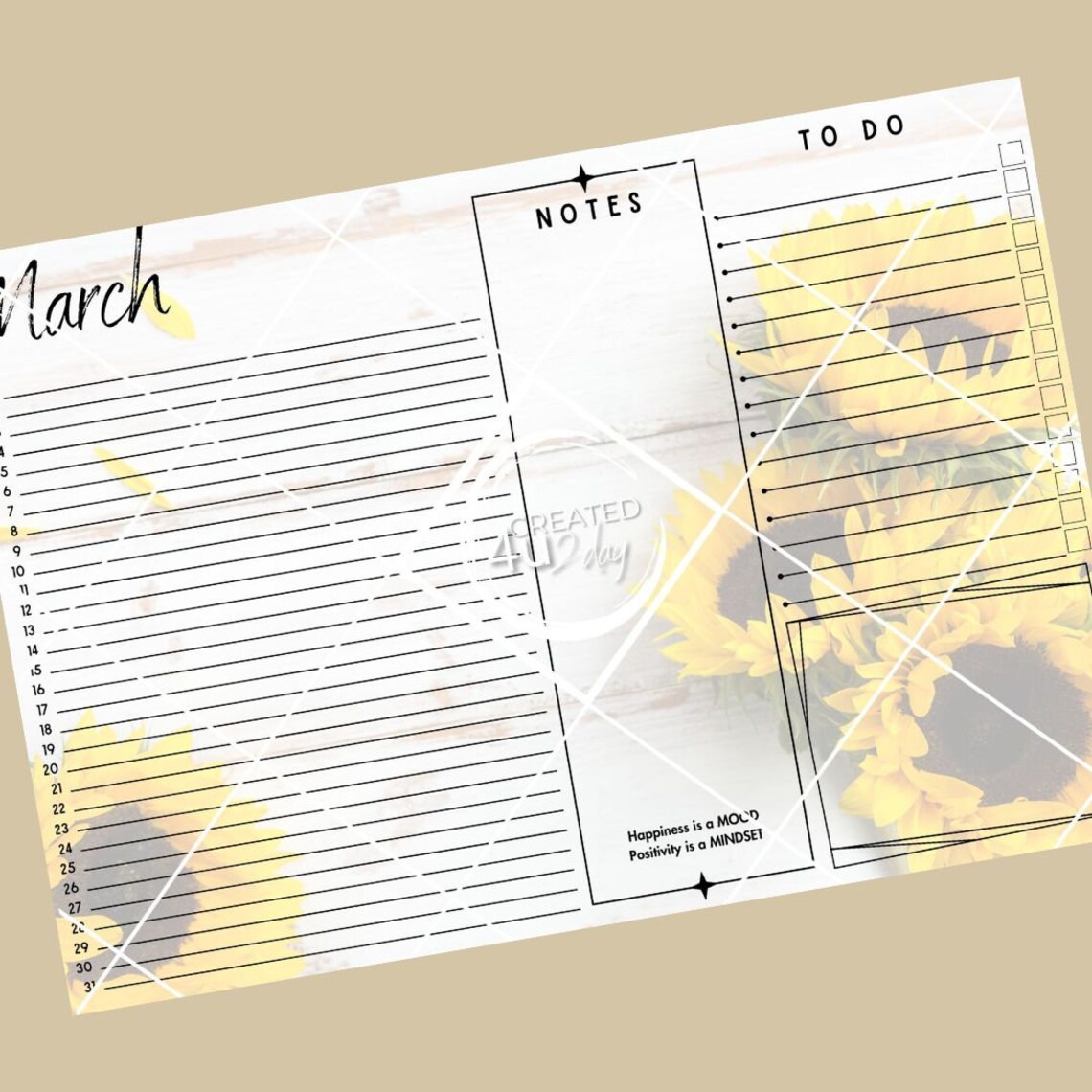 Printable A3 DESK CALENDAR PDF Calendar Monthly Calendar Re-usable ...