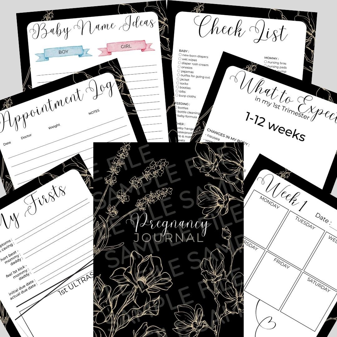 Printable PREGNANCY Journal Pregnancy Keepsakes , Pregnancy Photobook ...