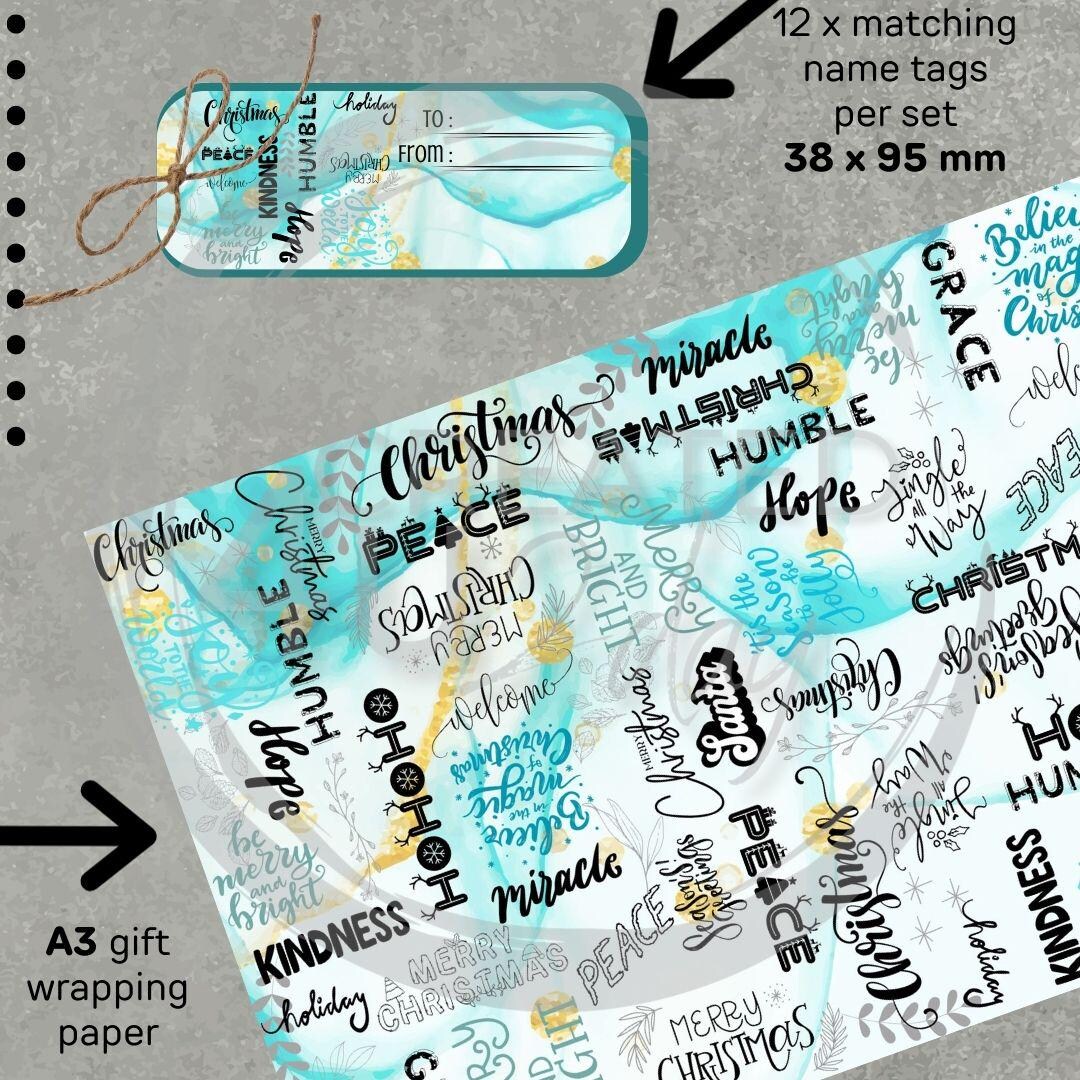 Christmas Wrapping Paper Name Tags Set Luxury Christmas Wrapping Paper ...
