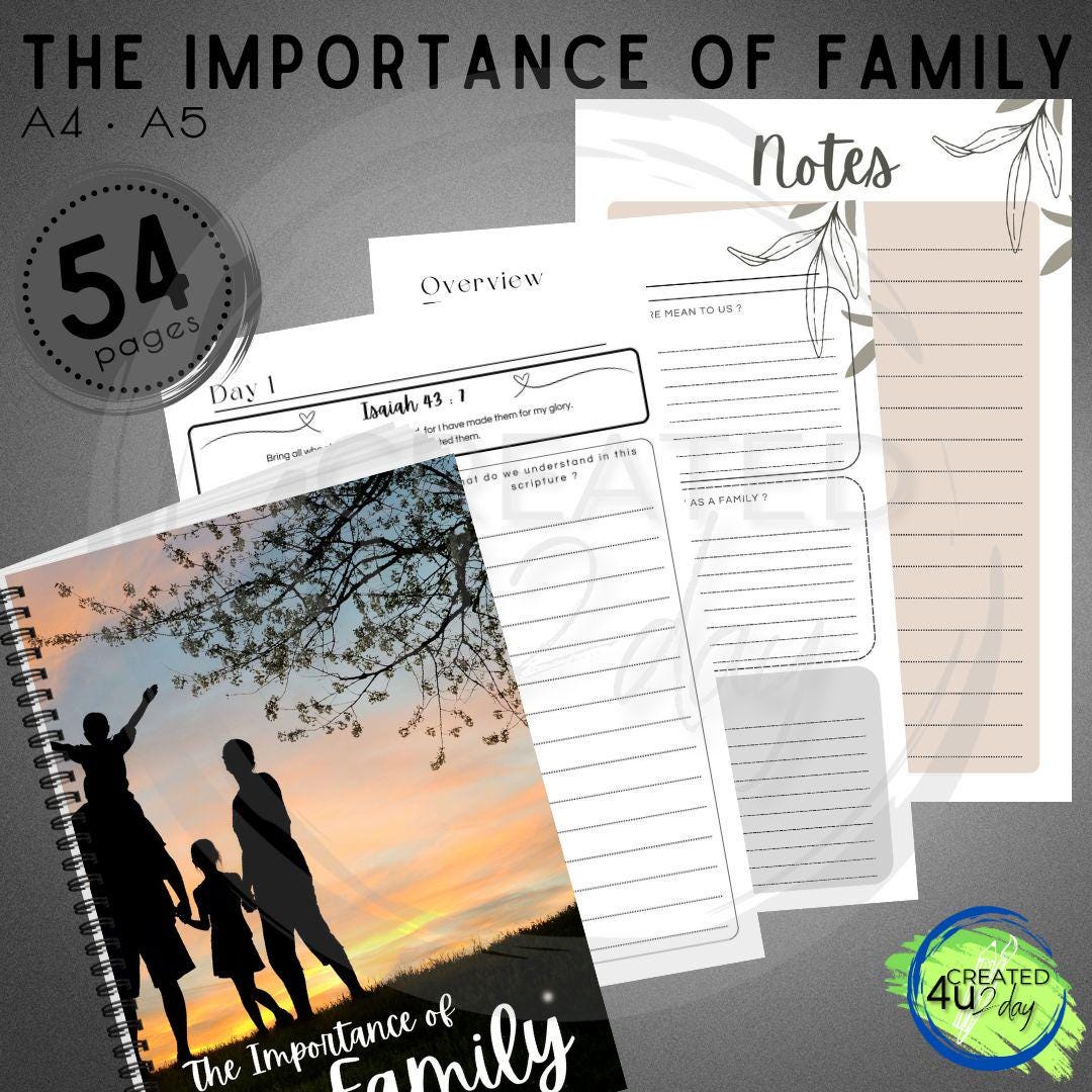 The Importance of Family Journal A4 and A5 Printable Pdf Spiritual ...
