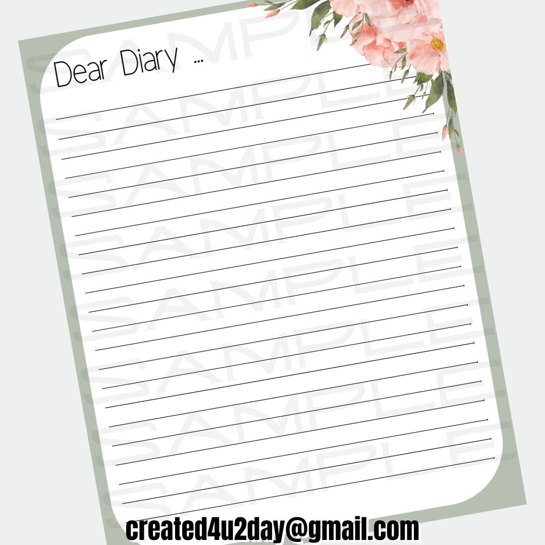 Printable DEAR DIARY Journal Premade Dear Diary Journal Ladies ...