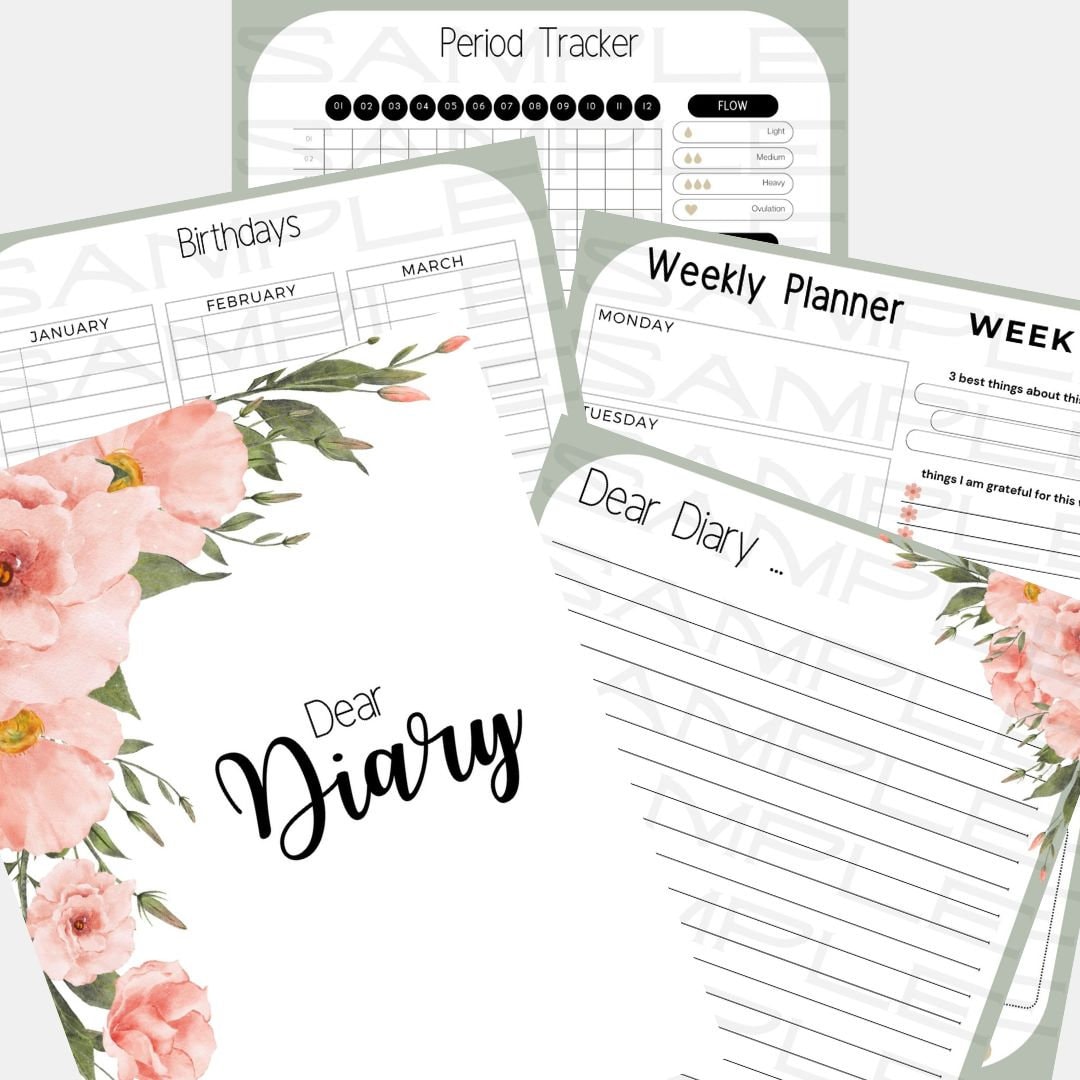 Printable DEAR DIARY Journal Premade Dear Diary Journal Ladies ...