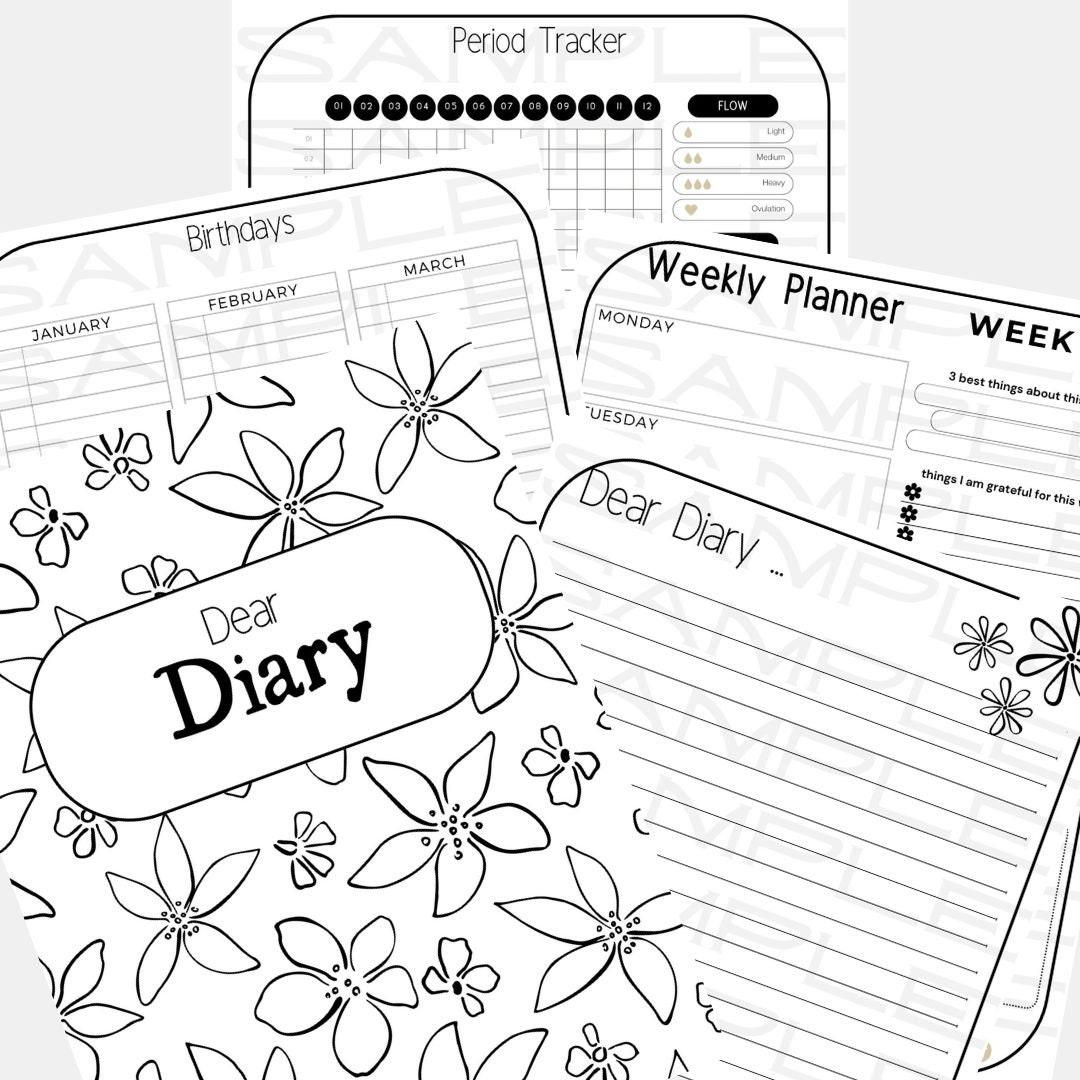 Printable DEAR DIARY Journal Premade Dear Diary Journal Ladies ...