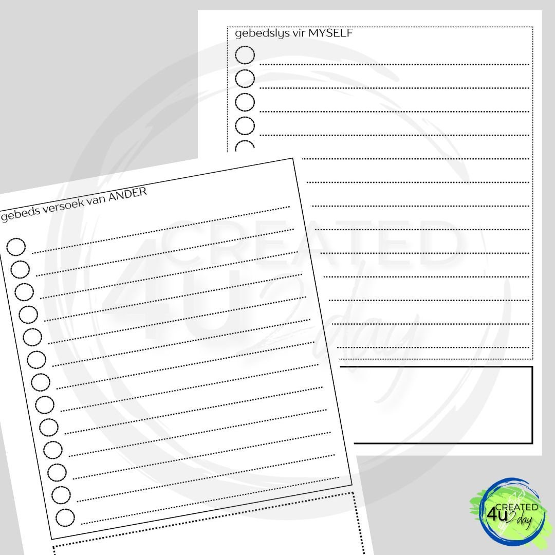 AFRIKAANS PRAYER Journal/diary Printable PDF Spiritual Wellbeing Gift ...