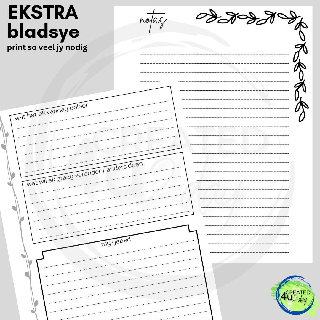 AFRIKAANS PRAYER Journal/diary Printable PDF Spiritual Wellbeing Gift ...