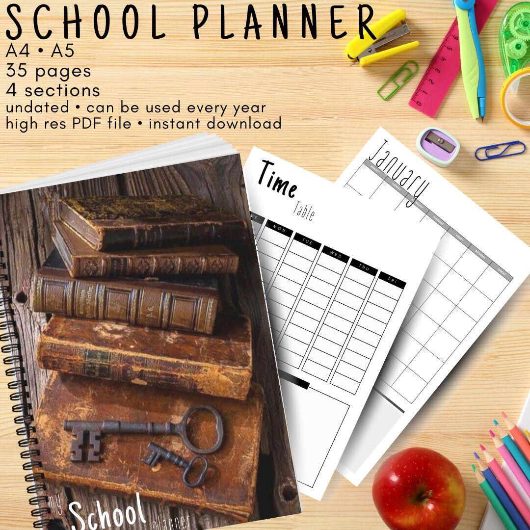 Undated School Planner: A4/A5 Printable Tracker (PDF) - Etsy