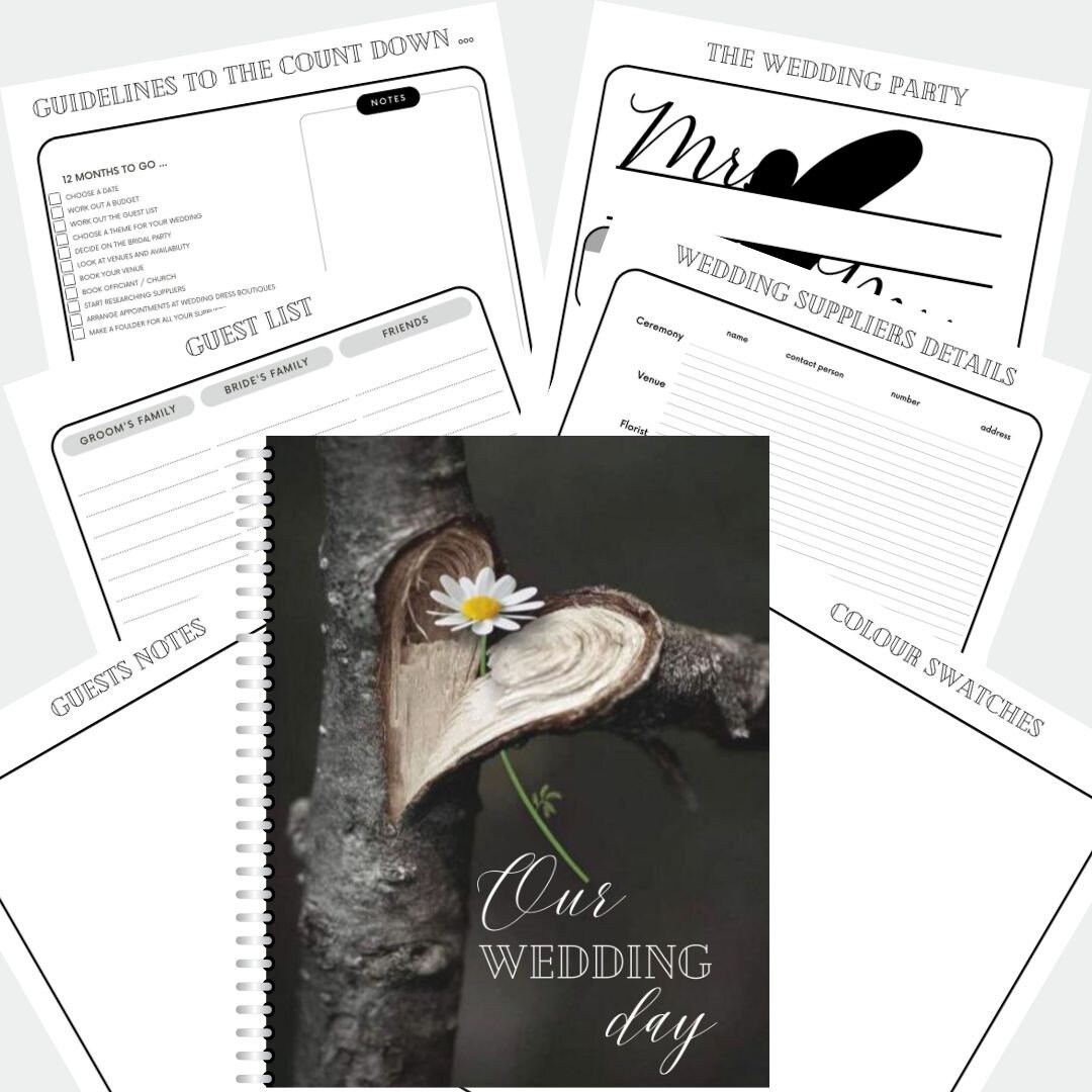 Printable WEDDING Planner/journal Wedding Keepsakes Wedding Sample Book ...