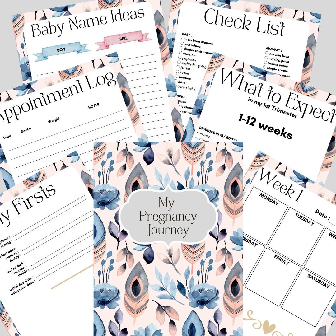 PREGNANCY JOURNAL A4 PDF Printable Journal Pregnancy Keepsakes ...
