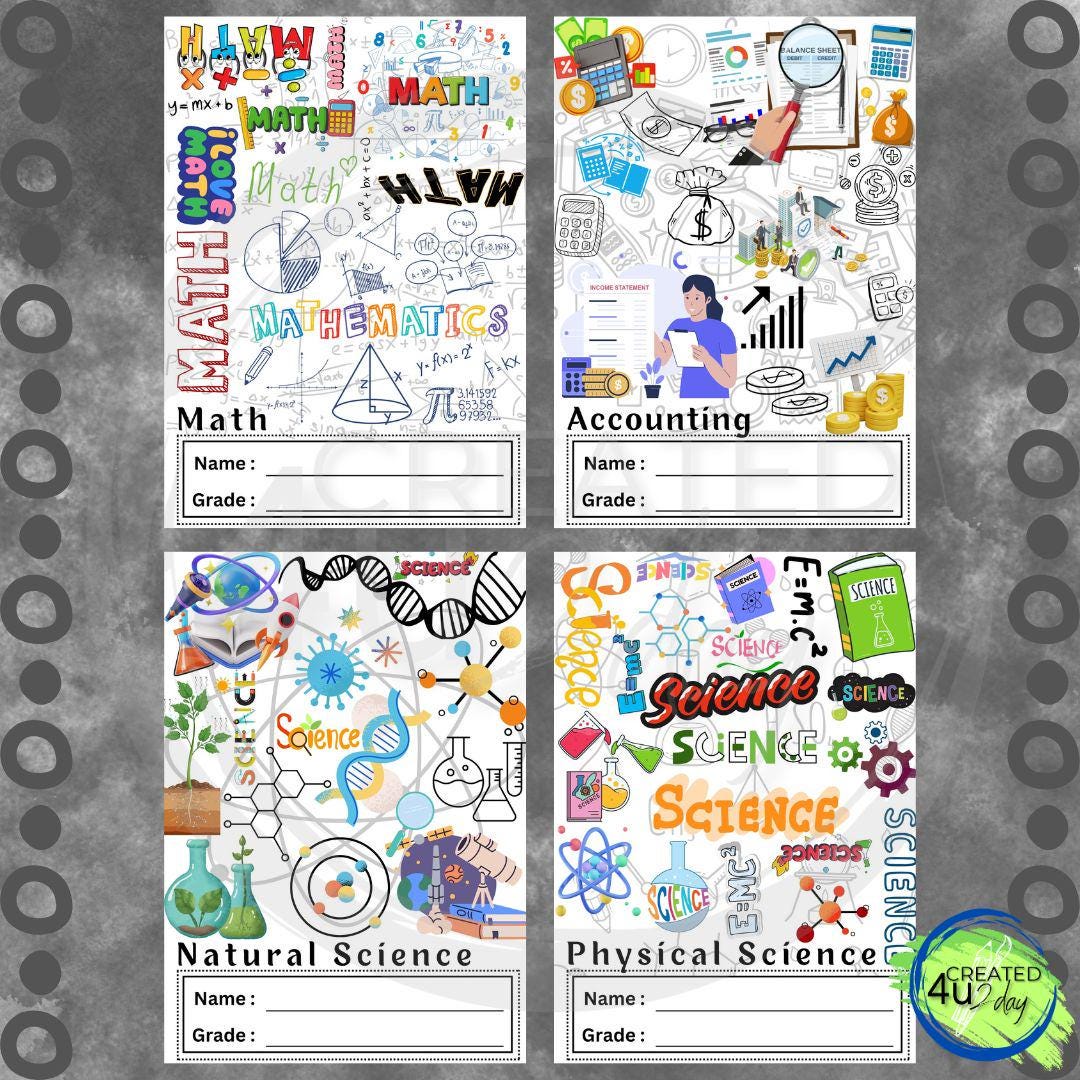 SCHOOL BOOK COVERS - A4 Printable Pdf Pages - Back to School - Easy Mom ...
