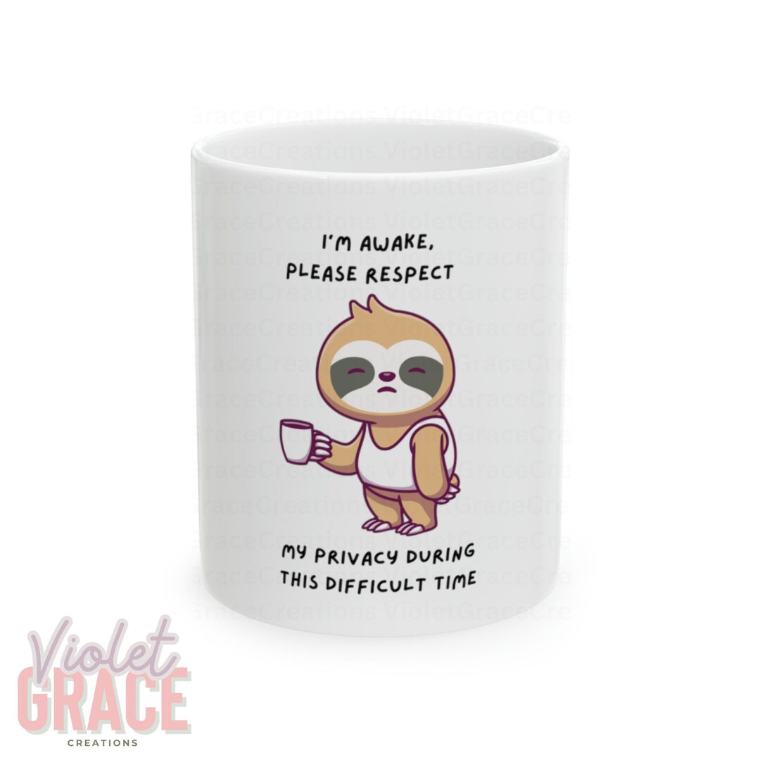 Adorable Sleepy Sloth Coffee Mug Cute Sloth Lovers Gift Lazy Day ...