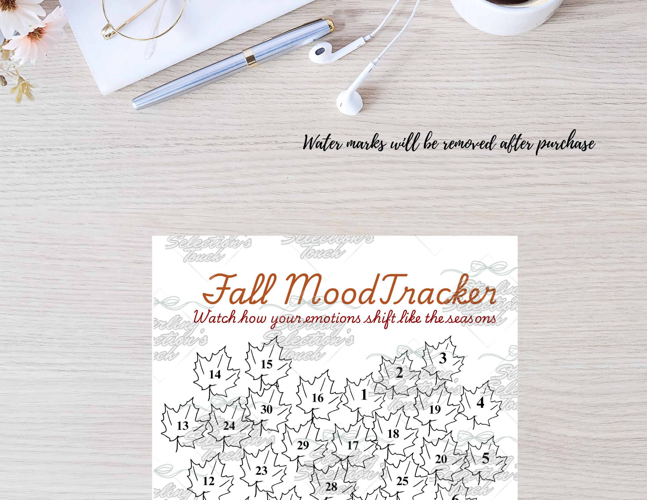Daily Mood Chart for School Printable Mental Health Tracker for ...