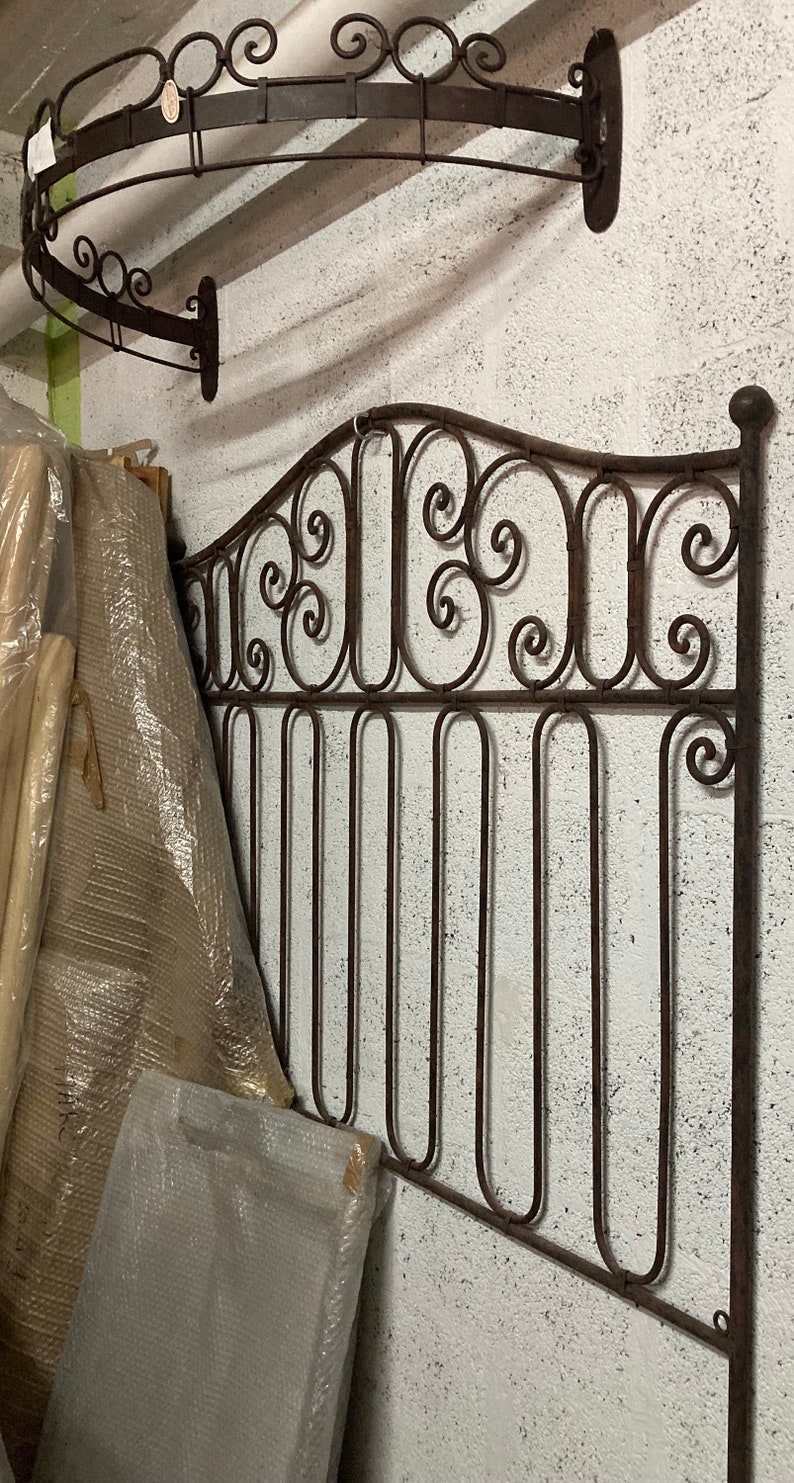 ANTIQUE Wrought Iron Headboard With Canopy - Etsy
