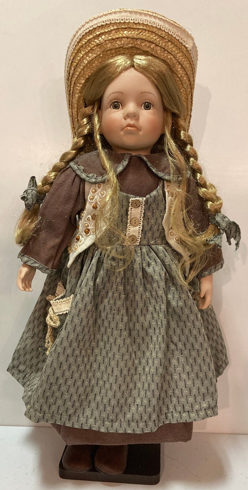 Porcelain "blonde Braids" Doll - Etsy