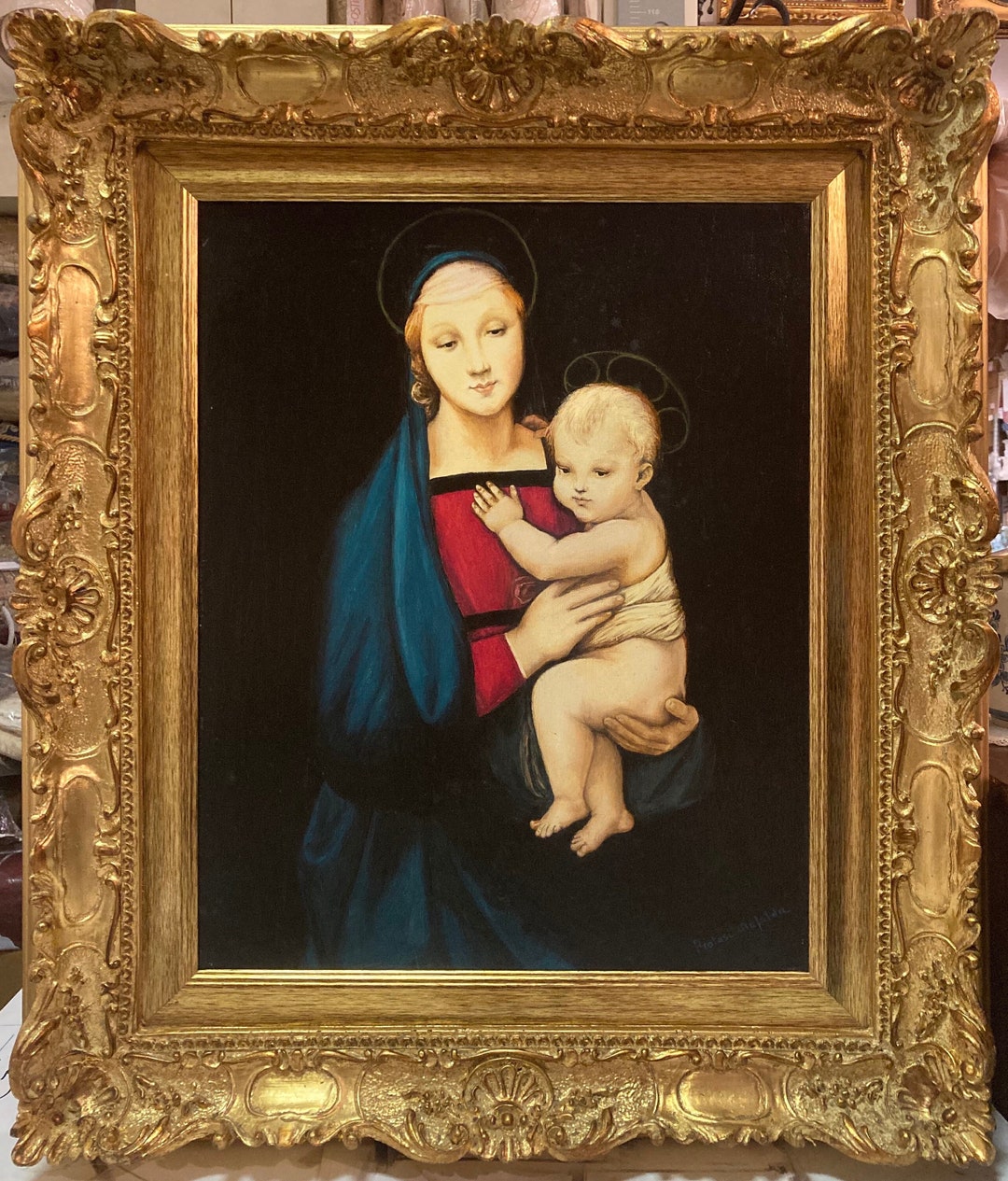 Painting the Madonna of the Grand Duke by Raphael, Oil on Canvas, Fake ...