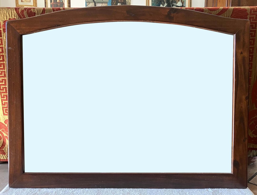 Walnut Colored Solid Wood Mirror - Etsy