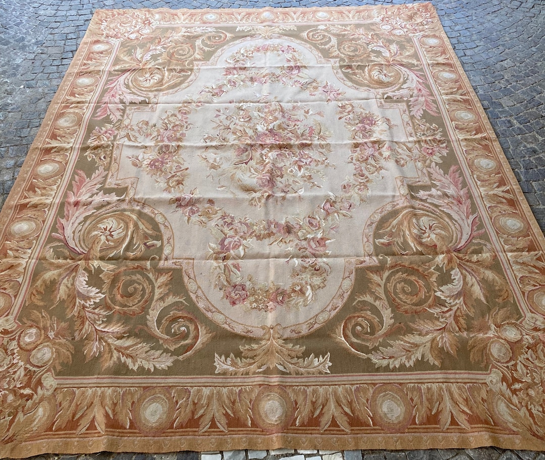 French Rug in Pure Wool "aubusson", Made on a Loom - Etsy