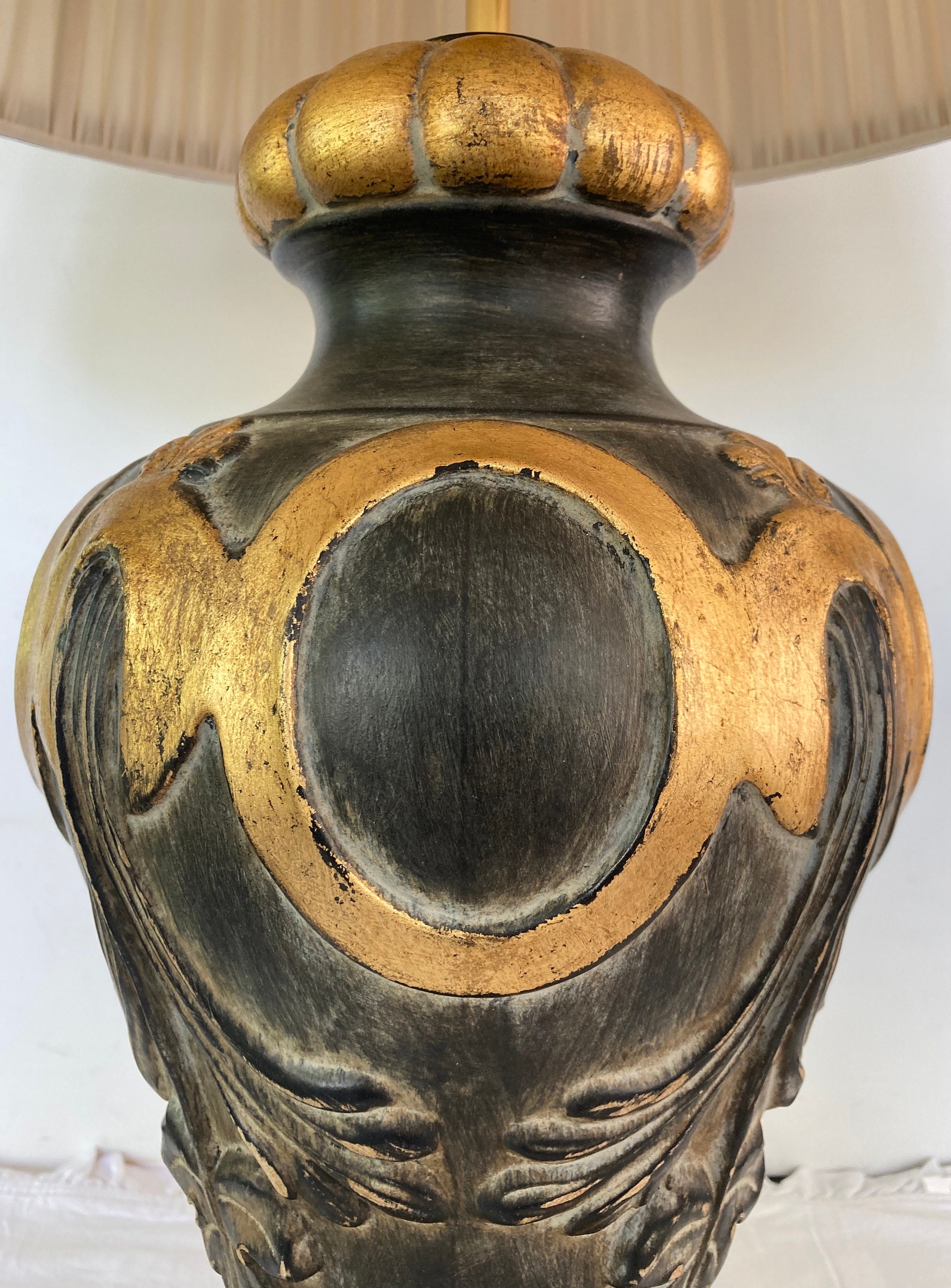 Terracotta Table Lamp With Pleated Silk Lampshade - Etsy
