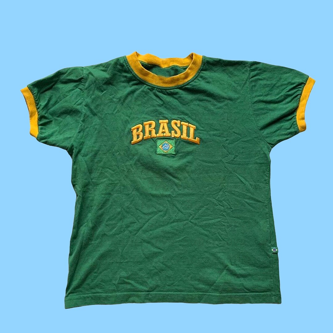 Brazil Baby Tee Brazil Flag Cropped T Shirt Y2k Brasil Jersey Crop Top ...