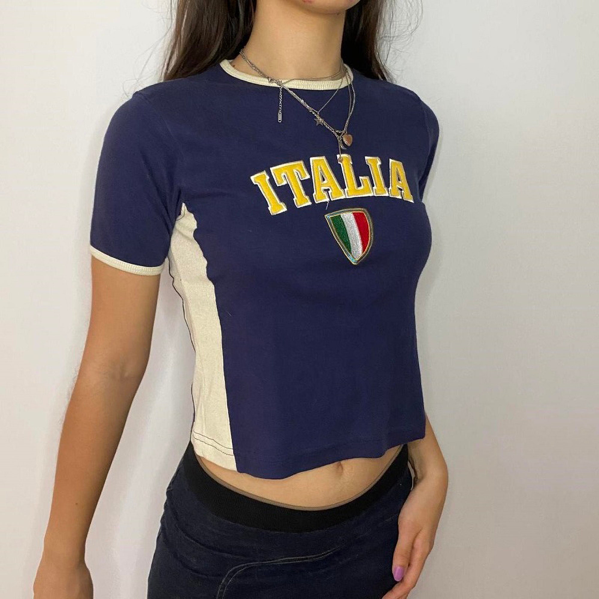 Italy Cropped Top Y2k Football Crop Top Italia Baby T Shirt - Etsy UK