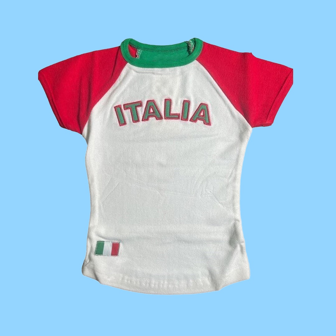 Italy Cropped Top Y2k Football Crop Top Italia Baby T Shirt - Etsy