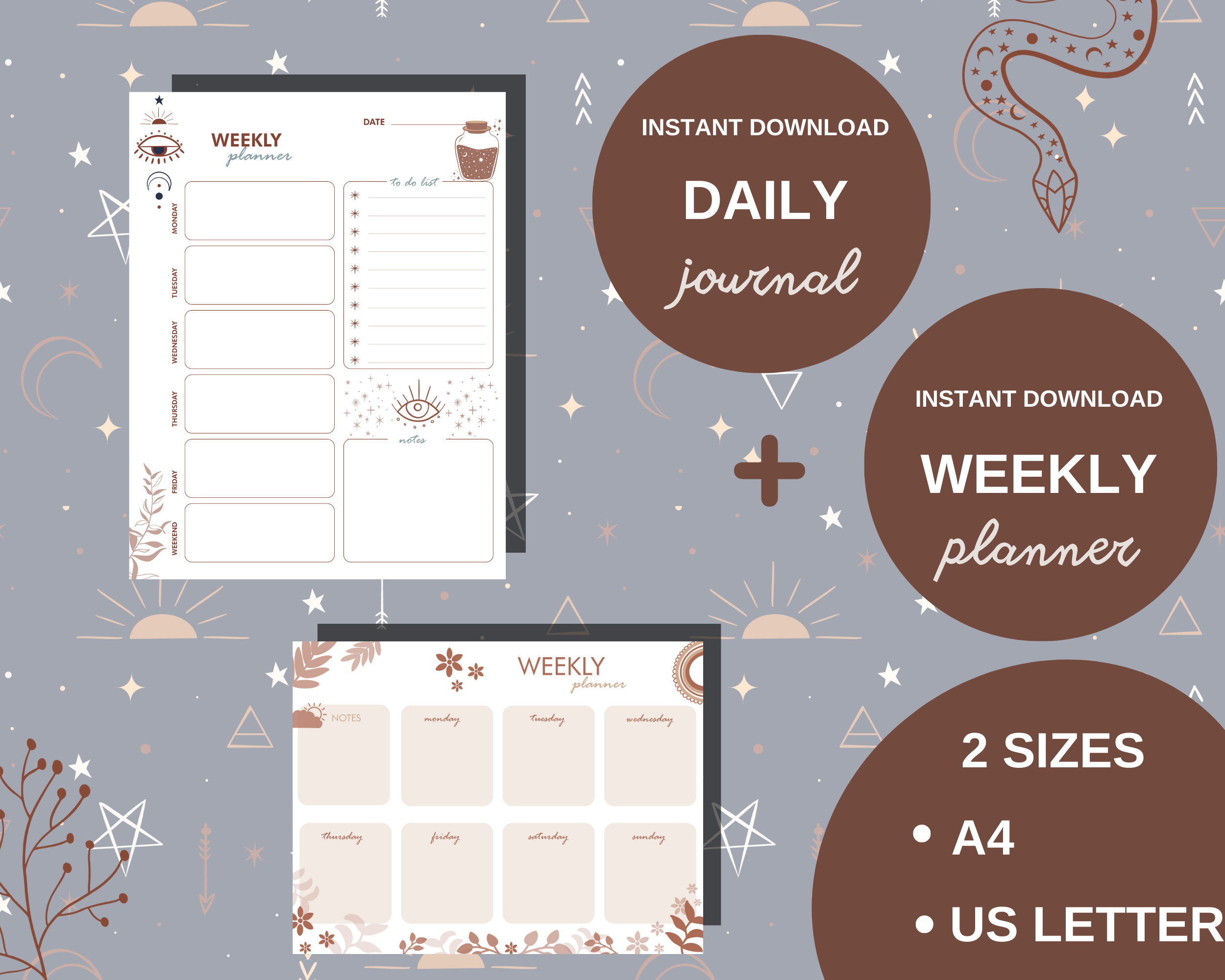 Weekly Planner Printable Minimalist Weekly Planner Weekly - Etsy