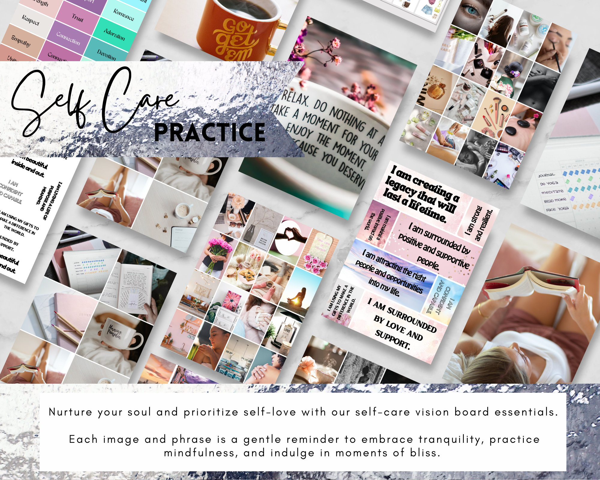 Vision Board Bundle Vision Board Ideas Mood Board Manifesting Kit ...