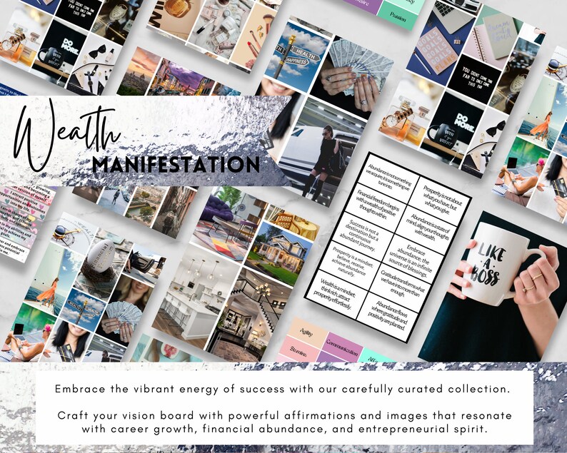 Vision Board Bundle Vision Board Ideas Mood Board Manifesting Kit ...