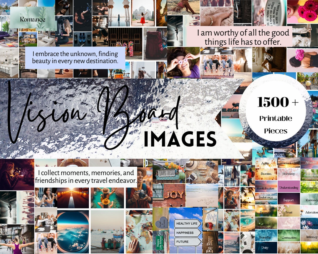 Vision Board Images Mood Board Vision Board Bundle Manifesting Kit ...