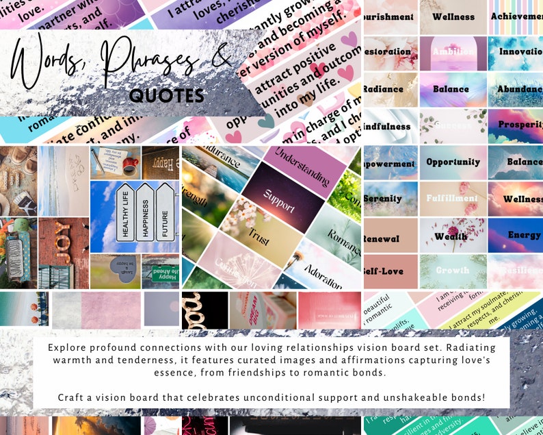 Vision Board Bundle Vision Board Ideas Mood Board Manifesting Kit ...