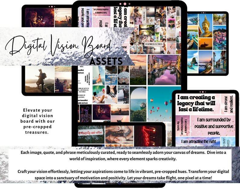Vision Board Bundle Vision Board Ideas Mood Board Manifesting Kit ...