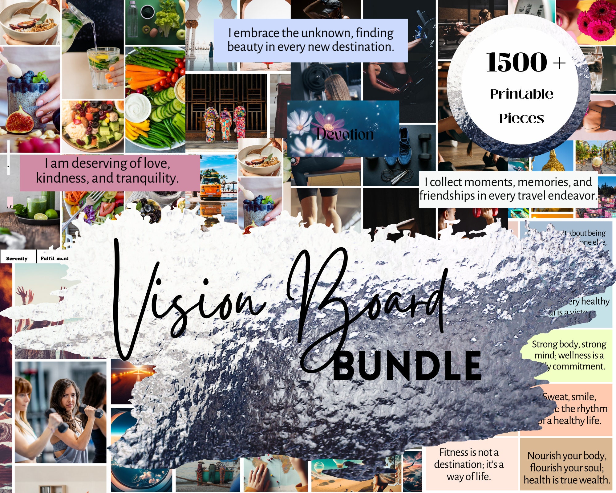 Vision Board Bundle Vision Board Ideas Mood Board Manifesting Kit Vision Board Images & Words ...