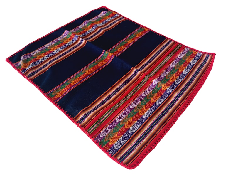 Navy Blue Andean Mesa Cloth, Shamanic Altar Display, Inca Mestana (58 X ...