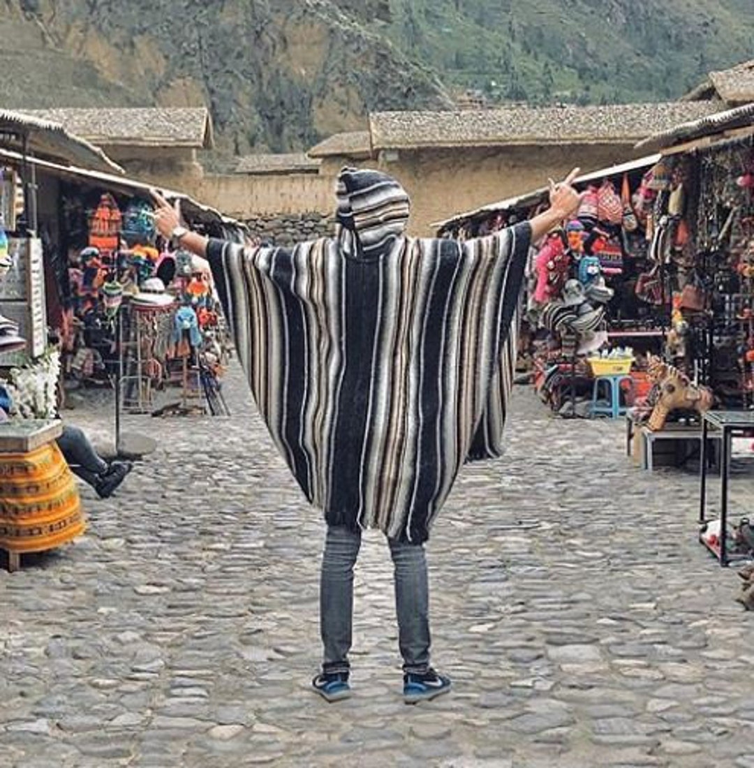 Peruvian Shaman Poncho, Long Shamanic Poncho, Inca Men Poncho , Ritual ...