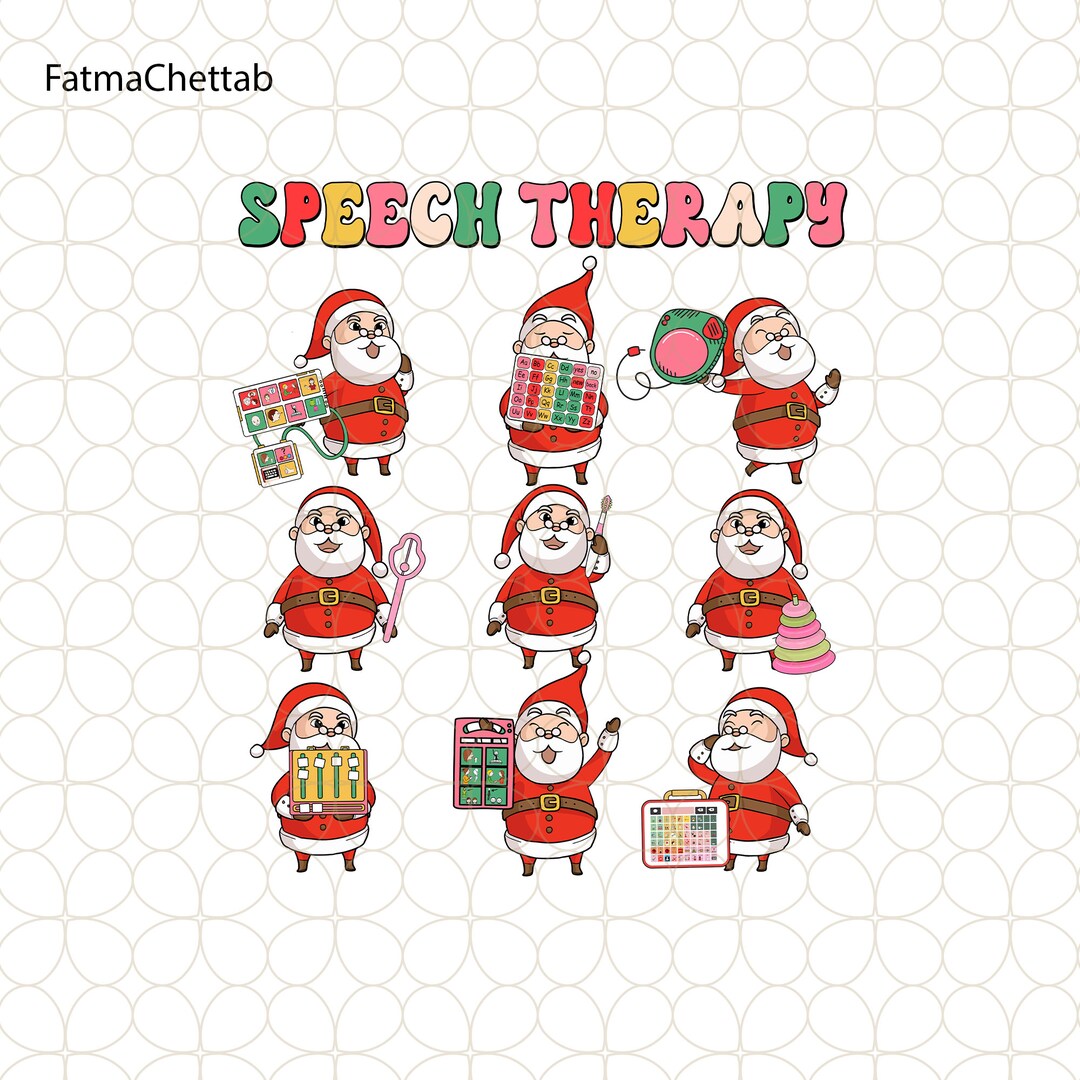 Speech Therapy Christmas Png SLP Santa Squad Png Speech - Etsy