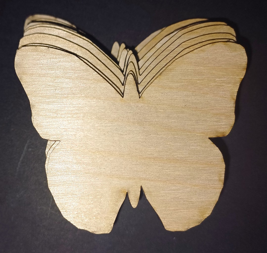 10 X Wooden Butterfly Craft Shapes, Insect Wildlife Woodland Nature 3mm ...