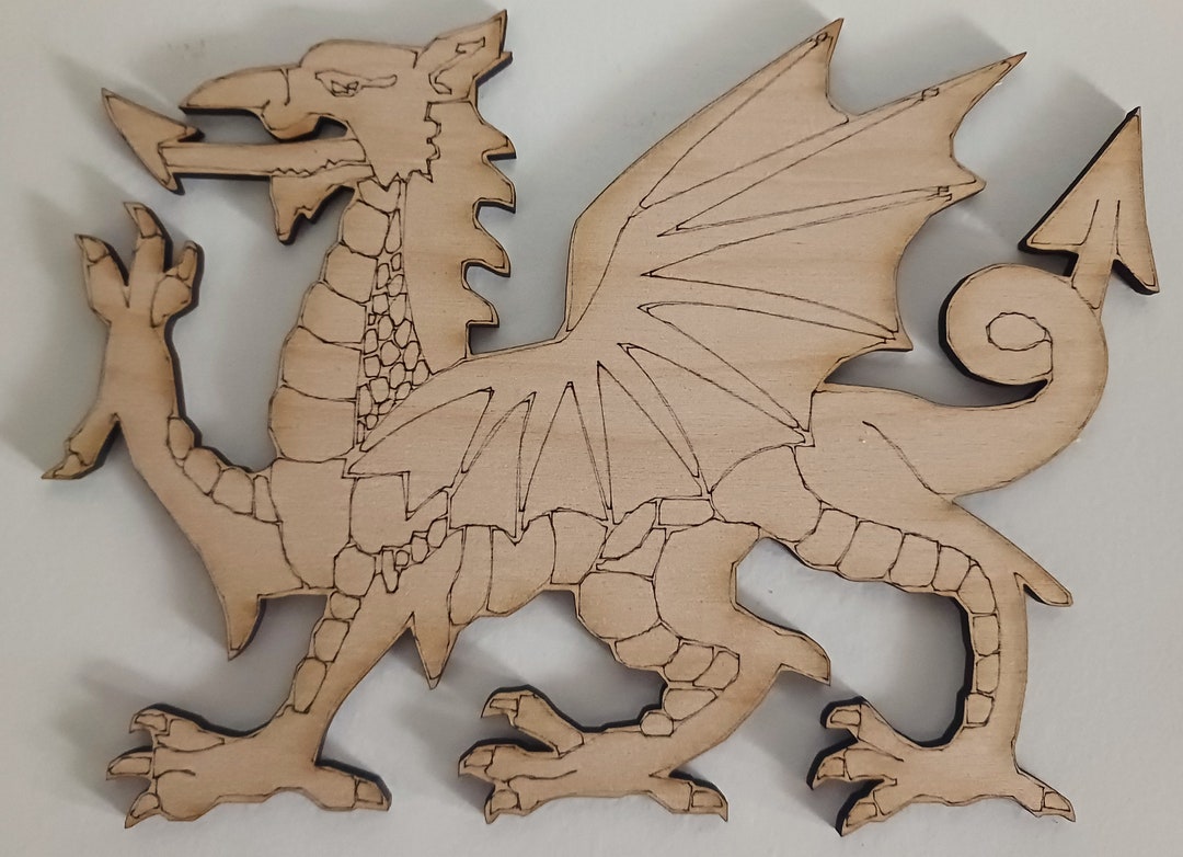 10 X Wooden Welsh Dragon Craft Shape, Wooden Dragons, Wooden Craft ...