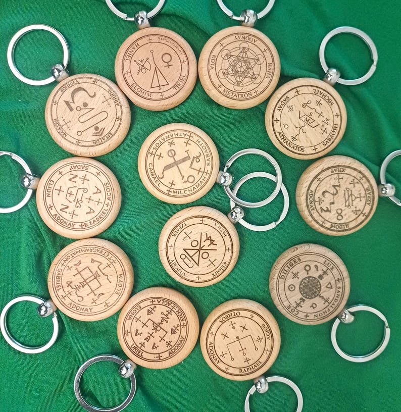 Sigil Keyring, Archangel Keyrings, Sigils, Wooden Gifts - Etsy