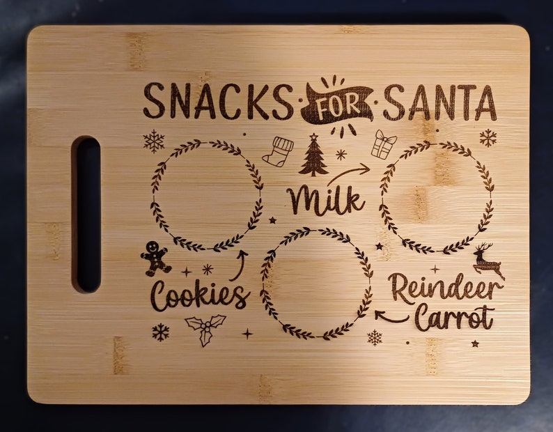 Personalised Santa Treats Board, Personalised Serving Board, Tray for ...