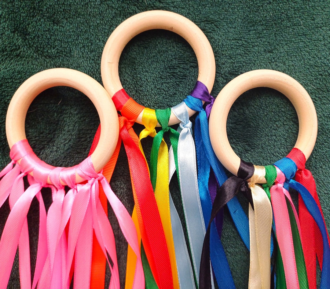 Personalised Sensory Ribbon Ring Wooden Ribbon Ring Sensory - Etsy UK