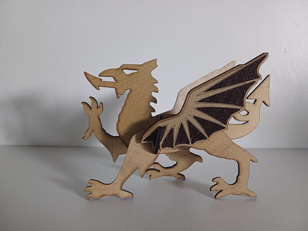 3D Welsh Dragon, 3d Puzzle Welsh Dragon, Wales, Dragon, Wooden Welsh ...