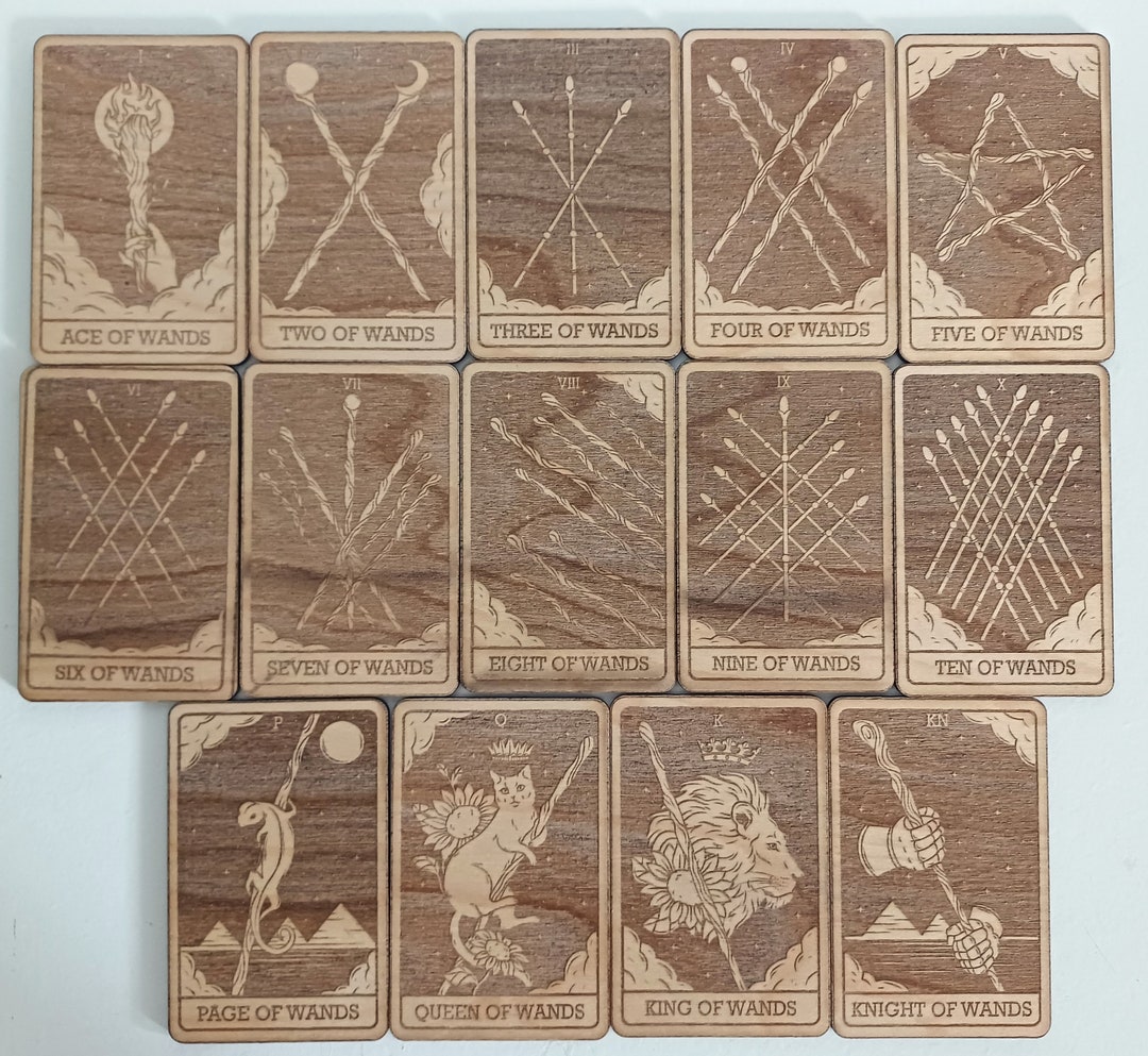 Tarot Cards Minor Arcana Wands Suit Laser Engraved Spirituality ...