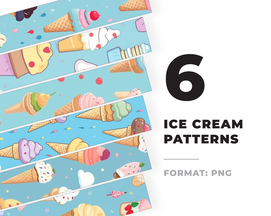 Ice Cream Patterns, Summer Icecream Digital Pattern, PNG, High Quality ...