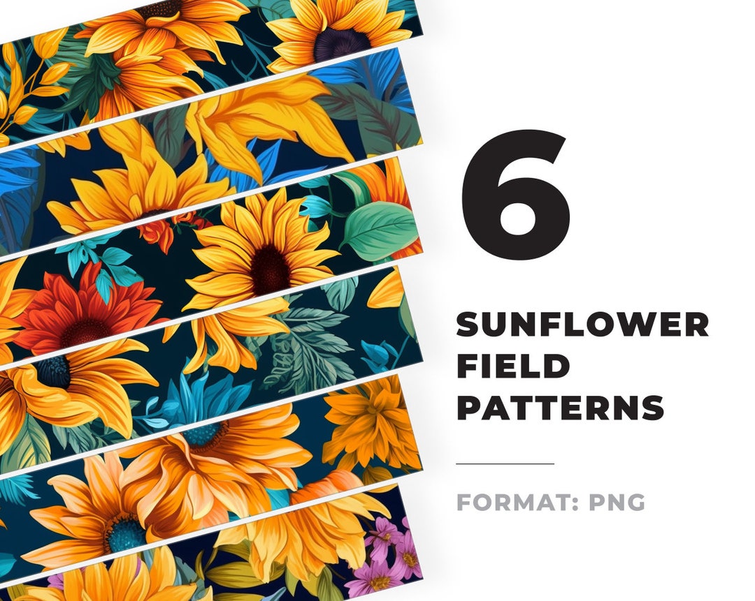 Sunflower Field Patterns, Summer Floral Patterns of Sunflowers, PNG ...