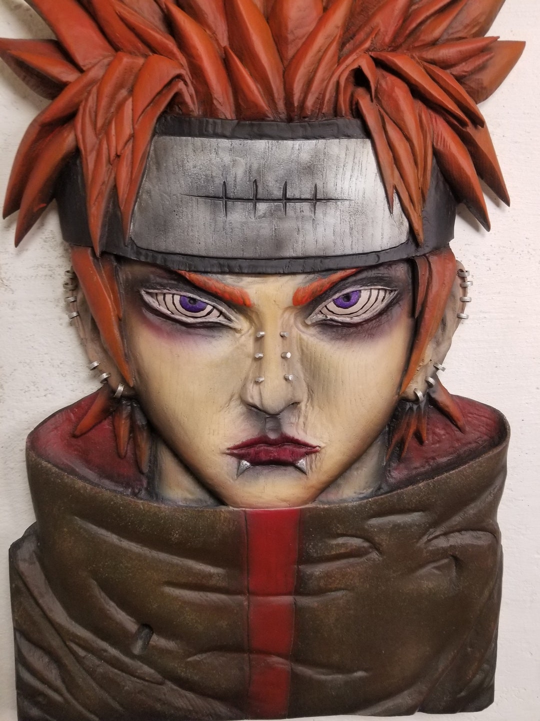 Handcrafted Wooden Naruto Pain Wall Art Carved 3D Painting Unique Anime ...