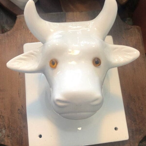 Ceramic Cow Head Wall - Etsy
