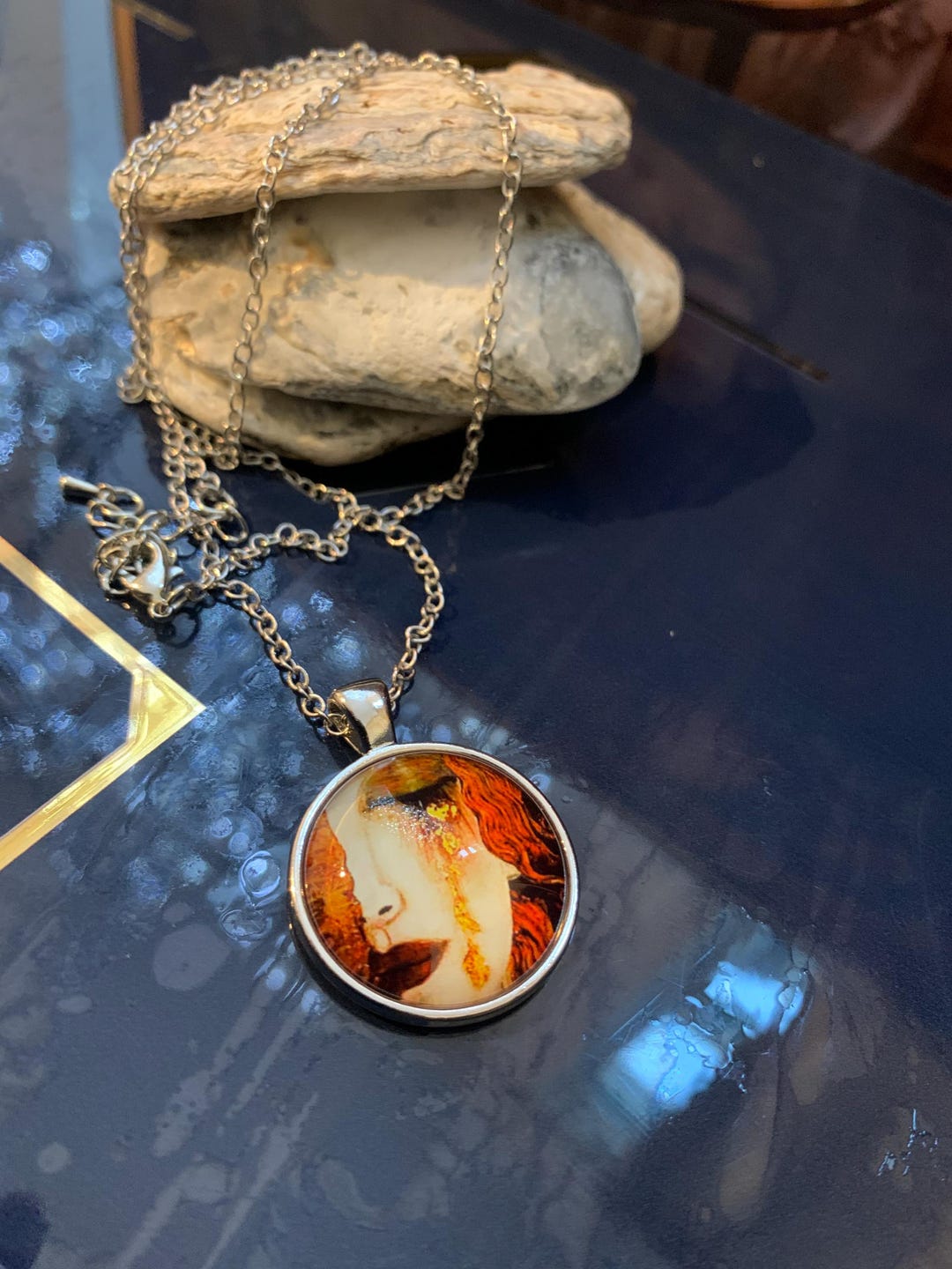 Womens Gustav Klimt Vincent Van Gogh Oil Painting Handmade Pendant ...