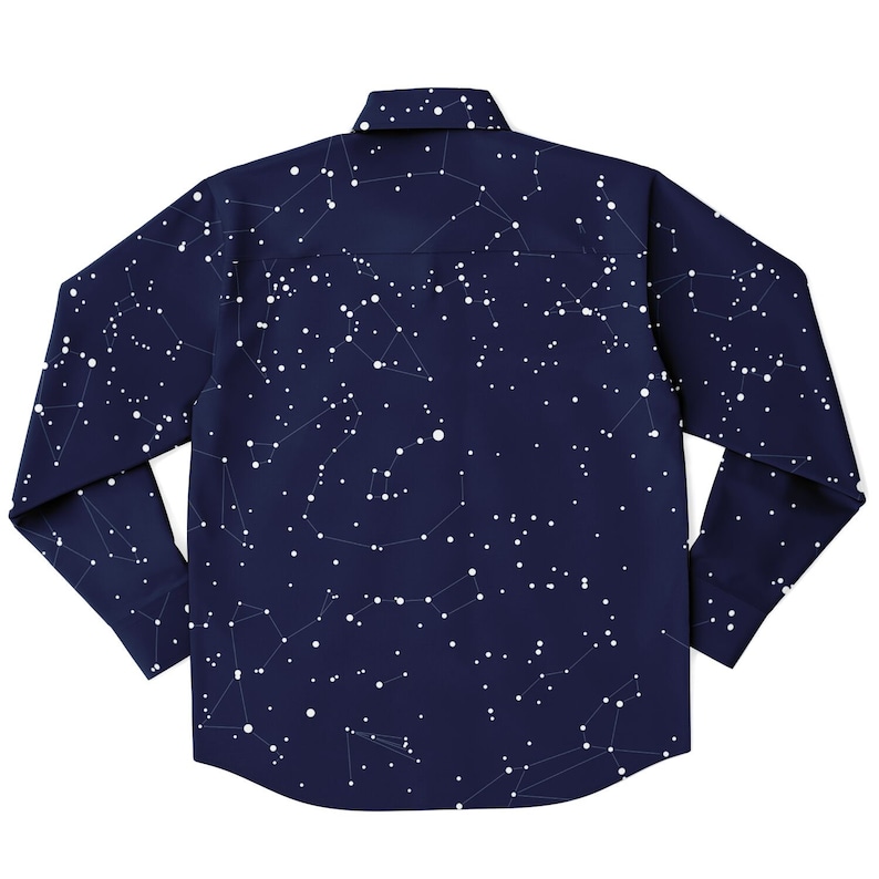 Starry Night Constellations Shirt, Galaxy Print Button Up, Astronomy ...