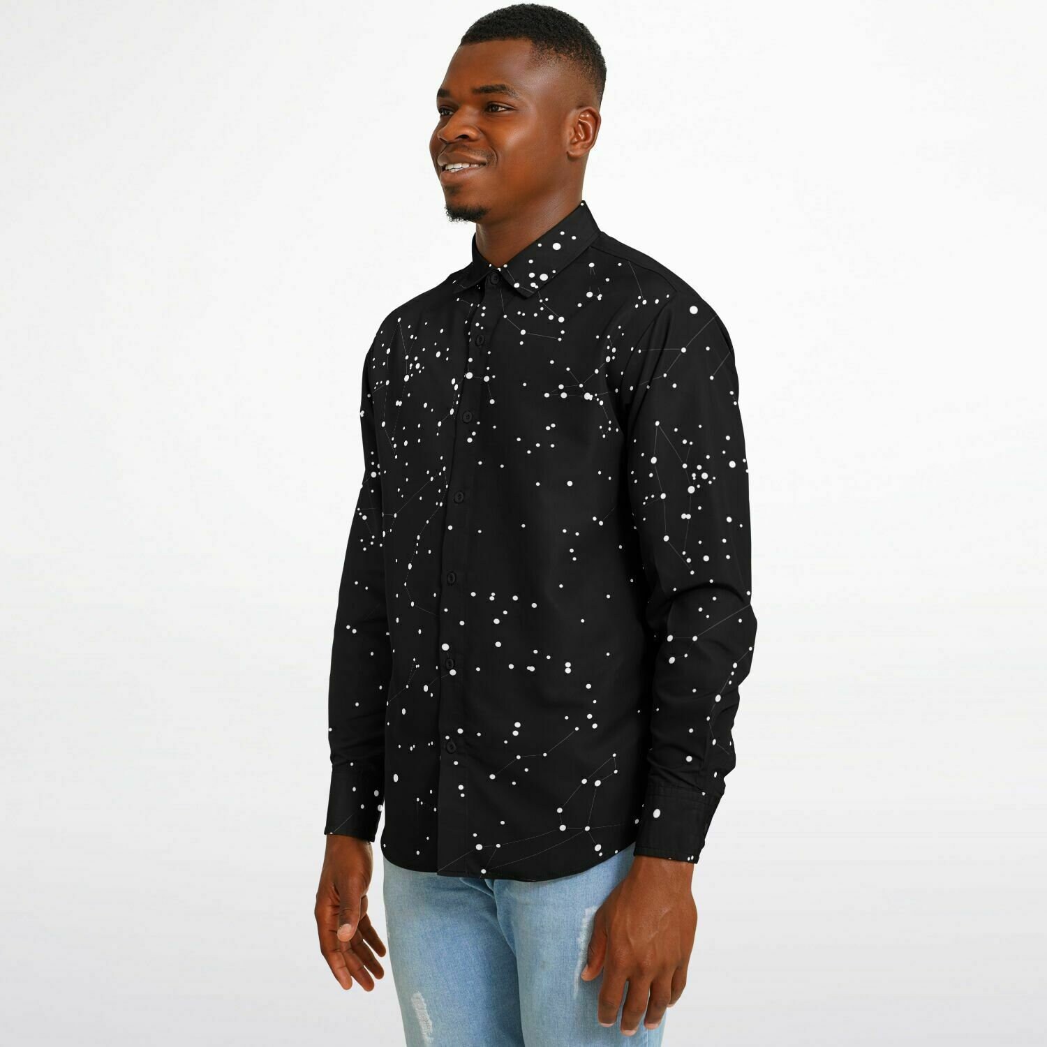 Starry Night Constellations Shirt, Galaxy Print Button Up, Astronomy ...